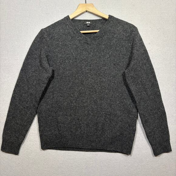 Uniqlo | Sweaters | Uniqlo Cashmere V Neck Sweater Large Gray Quiet ...